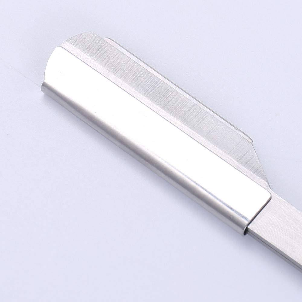 Zertone Straight Razors for Men Kit, Straight Razor with 10 Double Edge Blades - Professional and Close Shaving Straight Edge Razor - Manual Shaver with Barber Razor Blade (Silver)