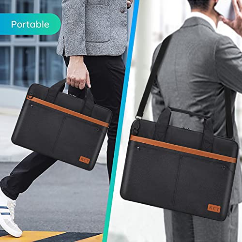 KCY Laptop Bag Case 15.6 Inch with Shoulder Starp, Slim Computer Sleeve Cover Compatible with MacBook Air 15 M2, New MacBook Pro 16 M1 2021-2023, 15-16 Inch Hp Lenovo Dell Acer Asus Notebook, Black