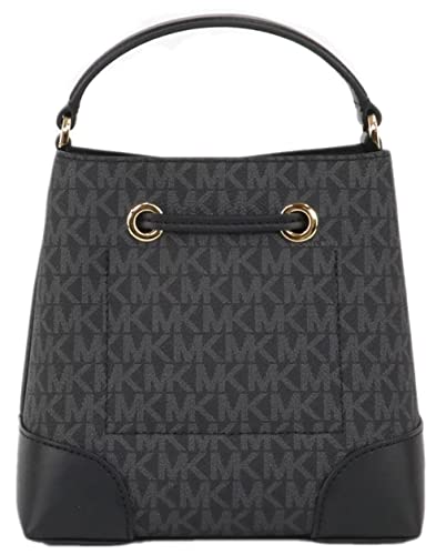 Michael Kors XS Suri Mini Bucket Crossbody Drawstring Shoulder Bag 35F2GM9M1B PVC (Black PVC)