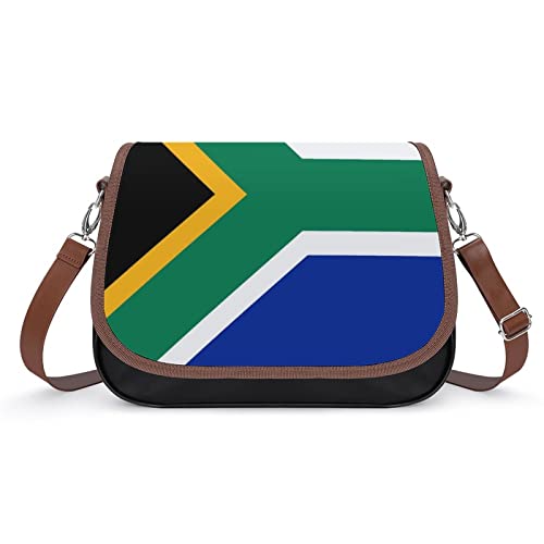 African Flag Women's Crossbody Bag Leather Shoulder Bag Handbag Portable Tote Purse for Office Travel