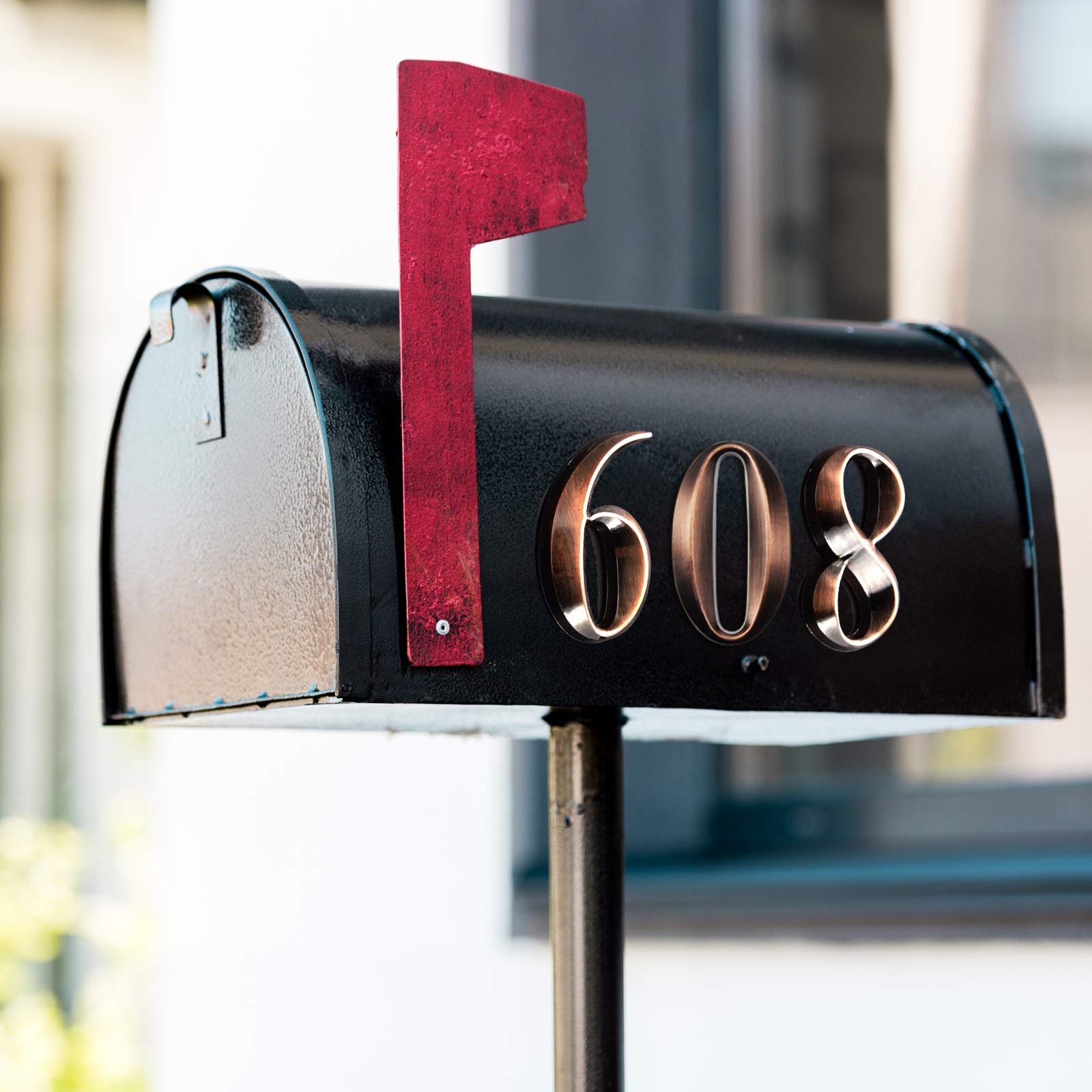 Jetec 20 Pieces 3D Mailbox Numbers 0-9 Self Adhesive 2 Inch Address Numbers Stickers Door House Style Street Mailbox Sign for Apartment Home Office(Bronze,10 Pieces)