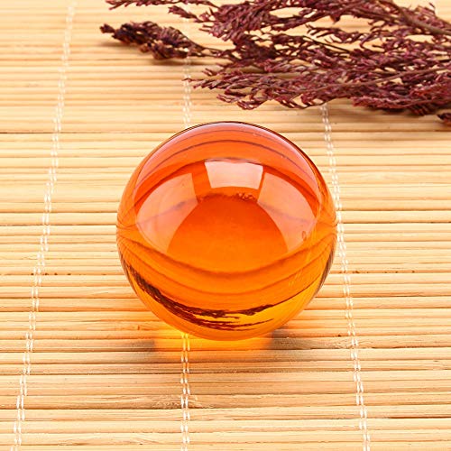 40 MM Citrine Crystal Sphere Ball, Feng Shui Crystal Natural Transparent Crystal Ball Citrine Quartz Crystal with Holder for Wealth