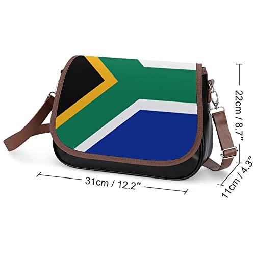African Flag Women's Crossbody Bag Leather Shoulder Bag Handbag Portable Tote Purse for Office Travel