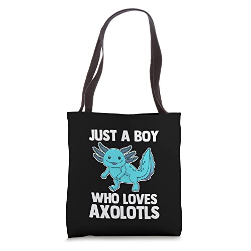 Just A Boy Who Loves Axolotls -Funny Axolotl Gamer Boys Kids Tote Bag