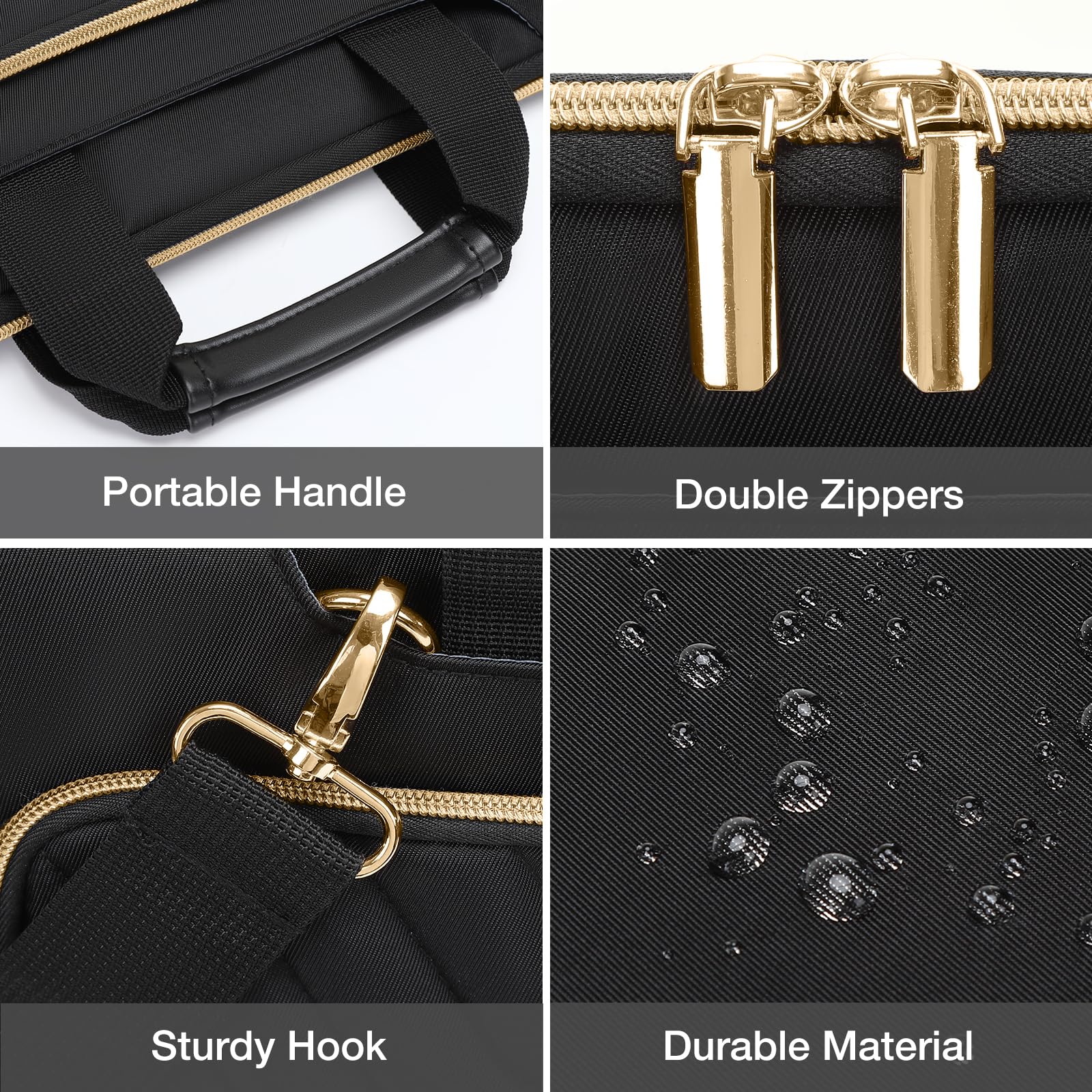 MOSISO Laptop Shoulder Bag,15-15.6 inch Computer Bag Compatible with MacBook Pro 16, HP, Dell, Lenovo, Asus Notebook,Messenger Briefcase with Front Inverted Trapezoid Quilted Pocket, Black