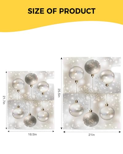 AMZRicher Christmas Balls Mailbox Covers Magnetic Large Size, Gradual Silver White Star Snowflake Post Box Cover Mail Wrap Outdoor Garden Yard Decoration 21x25.5