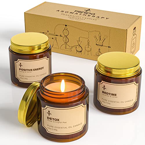 TRINIDa Scented Candles Gifts for Women, Soy Candles Gift Set, Scented Candles for Men/Women, Aromatherapy Candle Set 3 Pack, Stress Relief & Relaxing Candle Gift Set