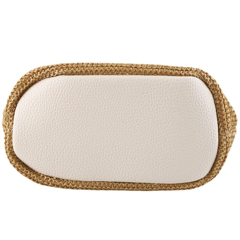 Summer Women Trend Straw Bags New Popular Hit Color Handbags 2023 Designer Solid Color Matching Tote Bag (beige)