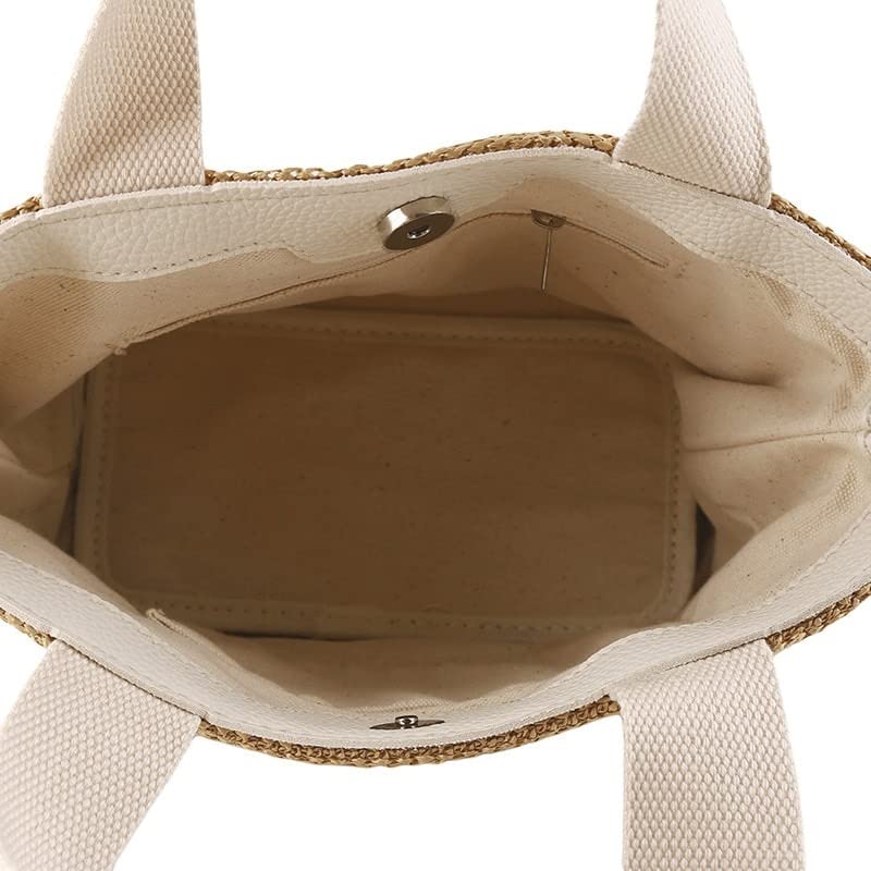 Summer Women Trend Straw Bags New Popular Hit Color Handbags 2023 Designer Solid Color Matching Tote Bag (beige)
