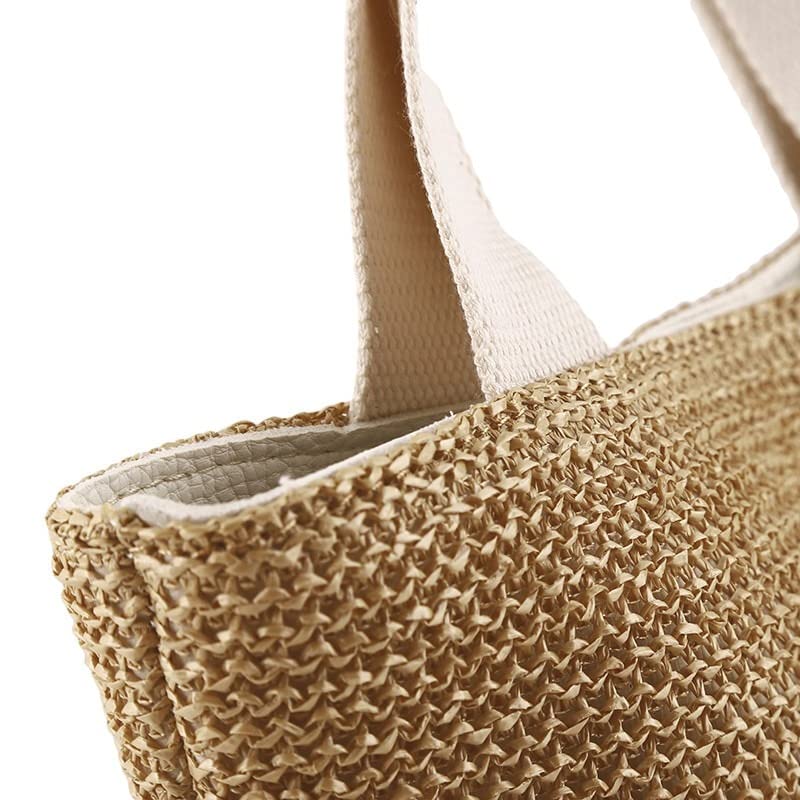 Summer Women Trend Straw Bags New Popular Hit Color Handbags 2023 Designer Solid Color Matching Tote Bag (beige)