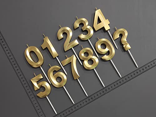 Comluge 5.5 Inch Gold Number 2 Birthday Candle 12 Pcs 5.2 Inch Gold Tall Long Birthday Candles (2, Gold)