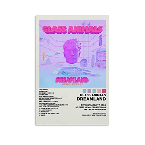XIAOMB Glass Animals Poster Dreamland Poster Album Cover Poster for Bedroom Aesthetic Wall Decor Canvas Wall Art Gift 12x18inch(30x45cm)