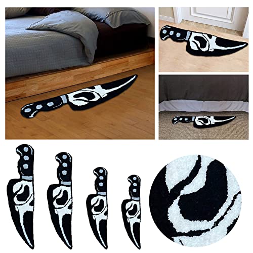 Ntpwenla Scary Knife Shape Figure Rug,Bed Front Rug Polyester Home Welcome Rug Decor