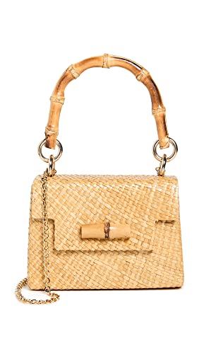 Serpui Marie Women's Stella Bun Straw Mini Bag, Toast, Tan, One Size