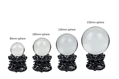 OmyLens Large Lotus Crystal Ball Stand Sphere Display, Natural Healing Feng Shui Glass Orb Holder Base Statue Decoration, for 80mm-150mm Sphere