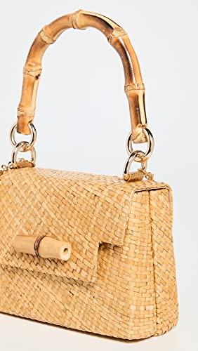 Serpui Marie Women's Stella Bun Straw Mini Bag, Toast, Tan, One Size
