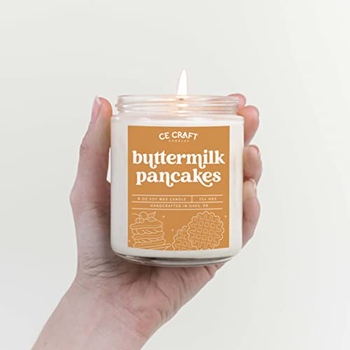 CE Craft Buttermilk Pancakes Scented Candle - Maple Syrup Breakfast Scented Soy Candle, Scented Candles Gifts for Women and Men, Celebration Candle, Birthday Gift for Her, Strong Scented Candle