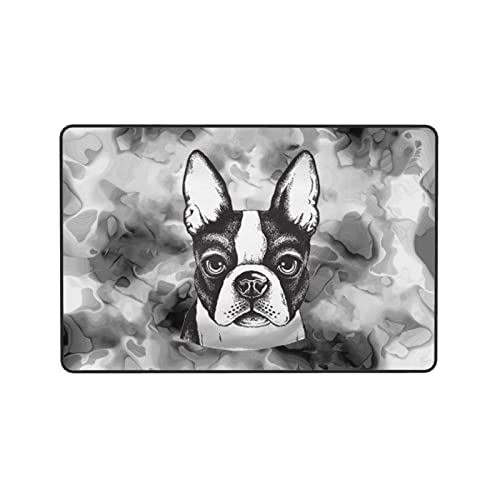 Boston Terrier Area Rug Living Room Kitchen Bedroom Sofa Bedside Carpet Floor Mats 72"X48"