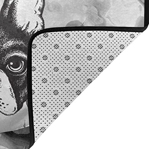 Boston Terrier Area Rug Living Room Kitchen Bedroom Sofa Bedside Carpet Floor Mats 72"X48"