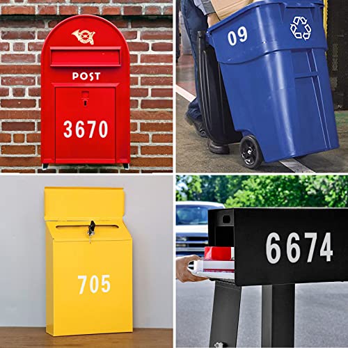 Reflective Mailbox Numbers for Outside, 4 Sets Large 4 inch 0-9 Self Adhesive Address Numbers for House Doors (4 inch, Silver)