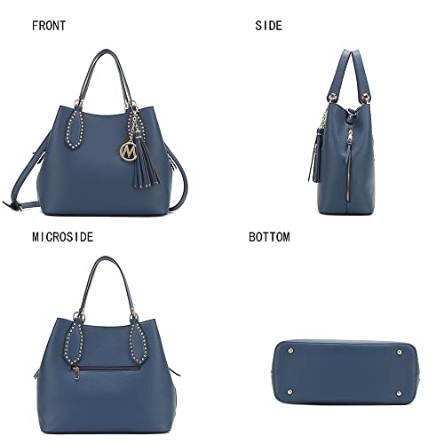MKF Collection Crossbody Hobo Bag for Women Fashion, Vegan Leather Shoulder Purse, Tassel Top Handle Handbag