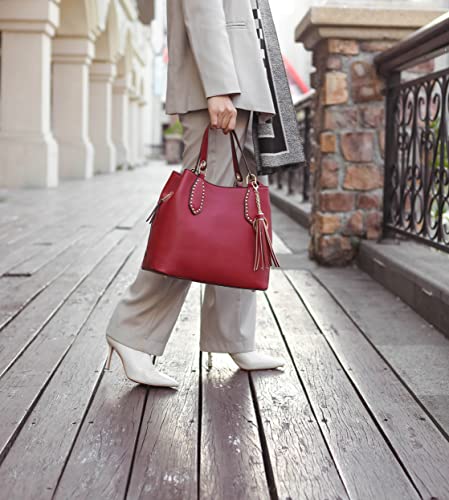 MKF Collection Crossbody Hobo Bag for Women Fashion, Vegan Leather Shoulder Purse, Tassel Top Handle Handbag