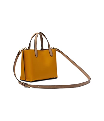 COACH Color-Block Leather Willow Tote 24 Yellow Gold Multi One Size