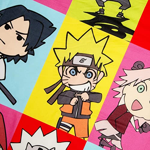 Naruto: Shippuden Character Collage Fleece Throw Blanket With Sherpa Backing | Plush Soft Cover For Sofa and Bed