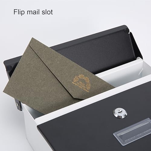 Mailbox Wall Mounted, Metal Post Box, Mailboxes for Outside, Package Delivery Boxes for Outside for Envelope, Letter, Outside, Home, Office Business (Color : Silver)