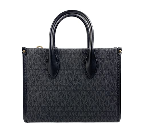 Michael Kors Mirella Small Tote Crossbody Bag in Black Signature