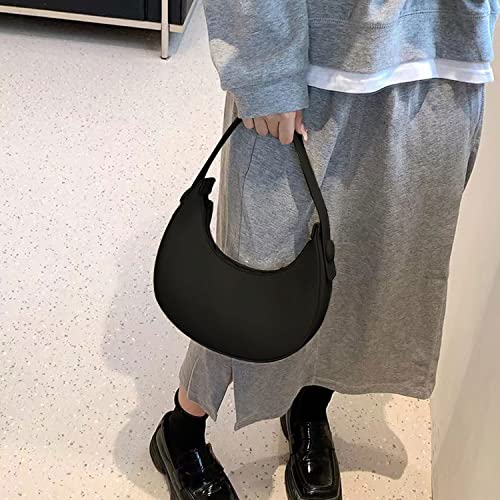 Saddle Bag Black Shoulder Bag For Women,Mini Purse Crescent Bag Black Retro Classic Purse For Girl,Clutch Shoulder Tote Handbag With Zipper