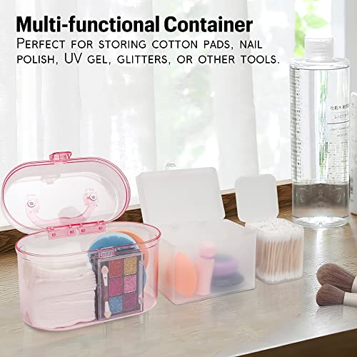 Plastic Square Storage Bin-Cabinet,Gift Box Portable Vanity Organizer with Secure Lid and Handle, Clear Container Box for Toiletries (1 Red Box + 1 Middle Box + 1 Small Box)