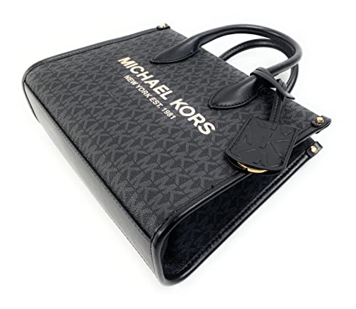 Michael Kors Mirella Small Tote Crossbody Bag in Black Signature