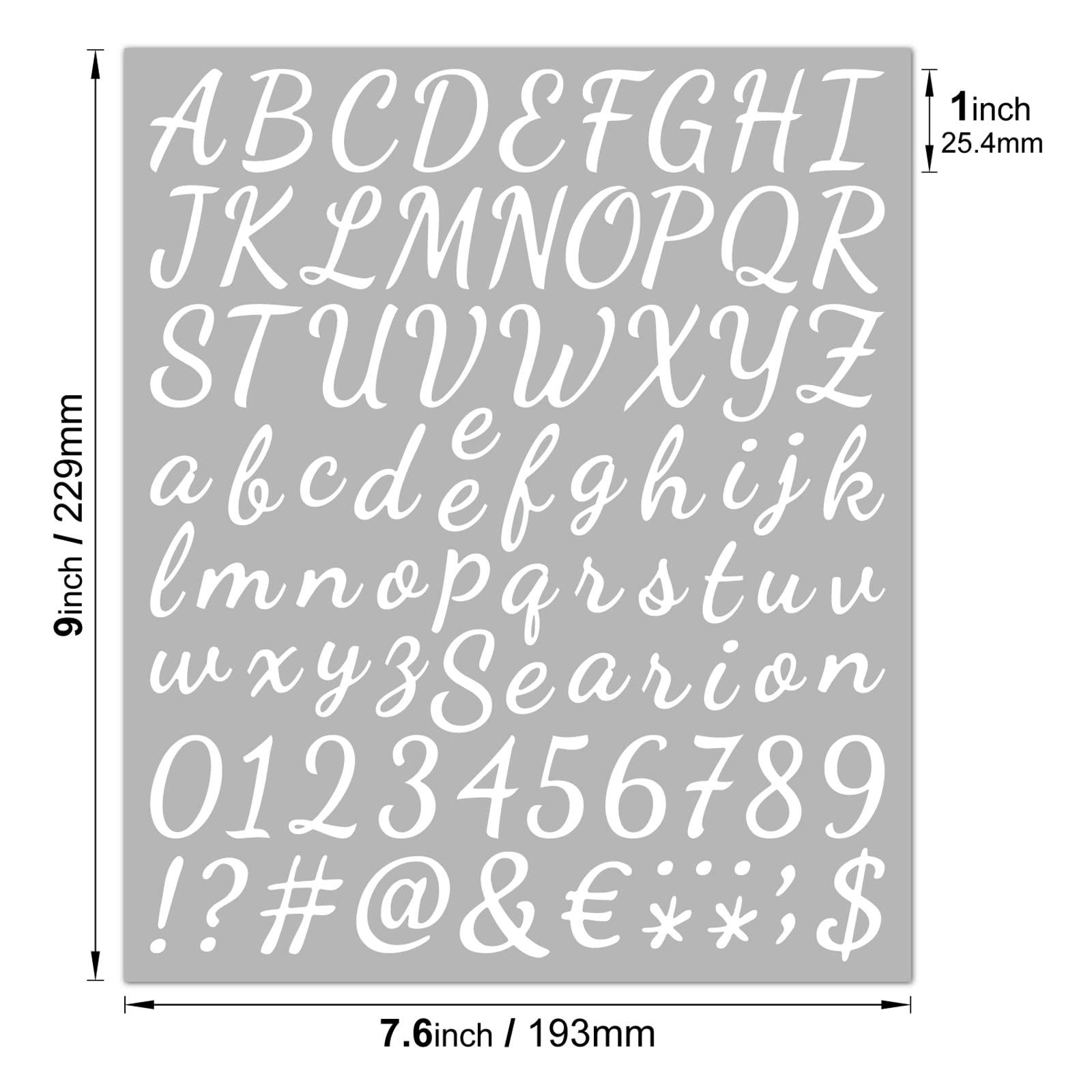 16 Sheets Vinyl Letters Numbers Kit,Self Adhesive Cursive Alphabet Letter Sticker, DIY Number Letter Decal Script Pantry Labels for Home,Office,Mailbox,Door,Grad Cap (White,1 Inch)