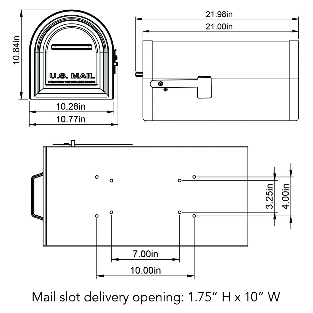 Gibraltar Mailboxes MB981W01 Reliant Locking Mailbox, Large, White