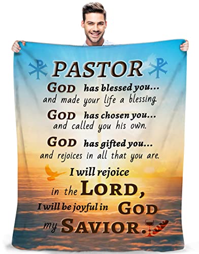 MEDTOGS Pastor Appreciation Gifts Pastor Throw Blanket Pastor Gifts for Men Women Pastor Appreciation Decorations Christian Gifts for Pastors Birthday Christmas Religious Gifts for Pastor