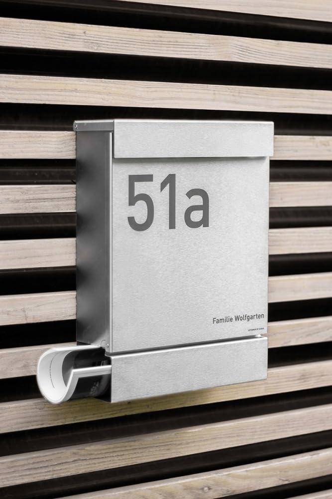 Radius Design Letterman M Wall Mount Modern Design Mailbox Stainless Steel