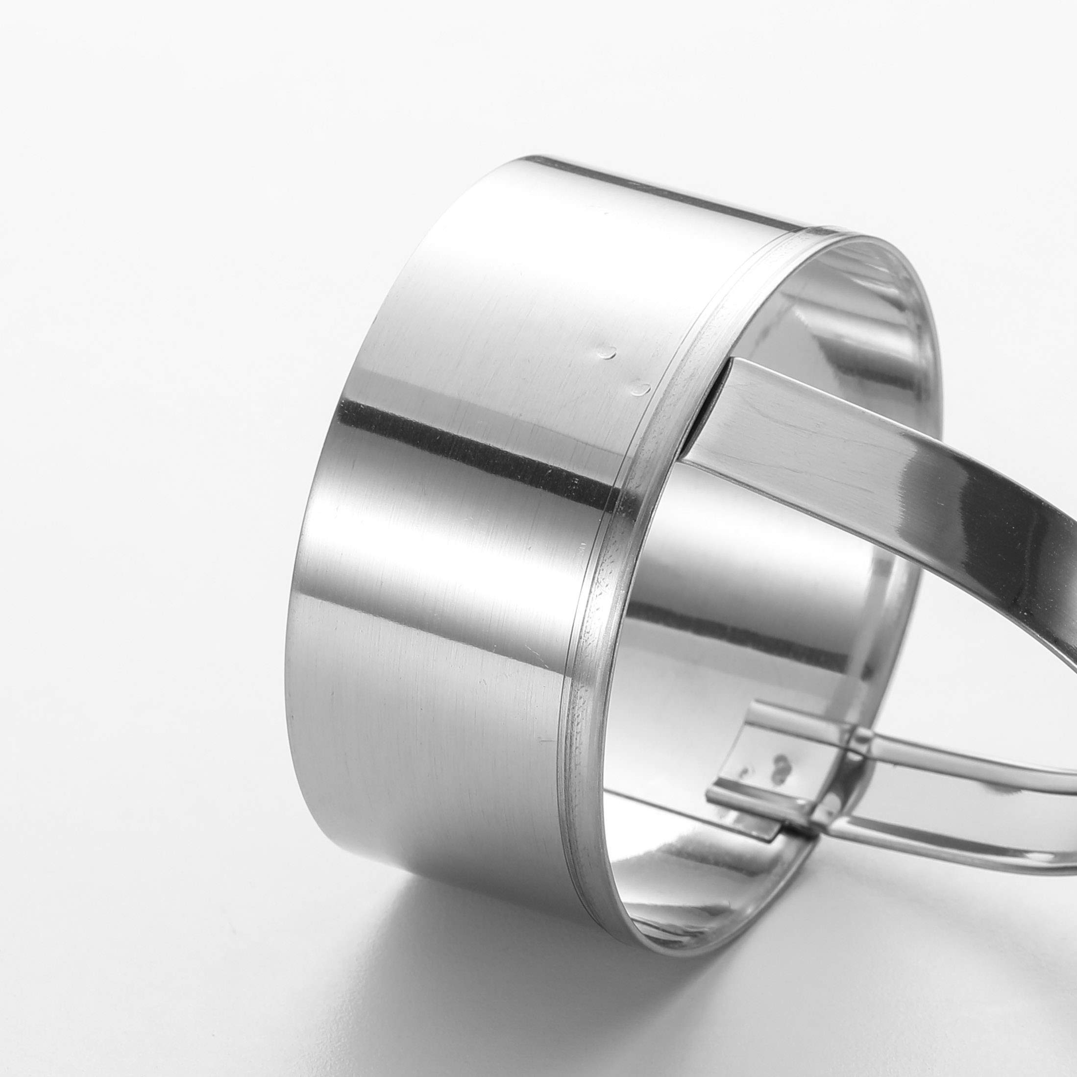 3 Pieces Round Biscuit Cutter with Handle - Stainless Steel Round Circle Doughnut Cutter Baking Molds Assorted Size
