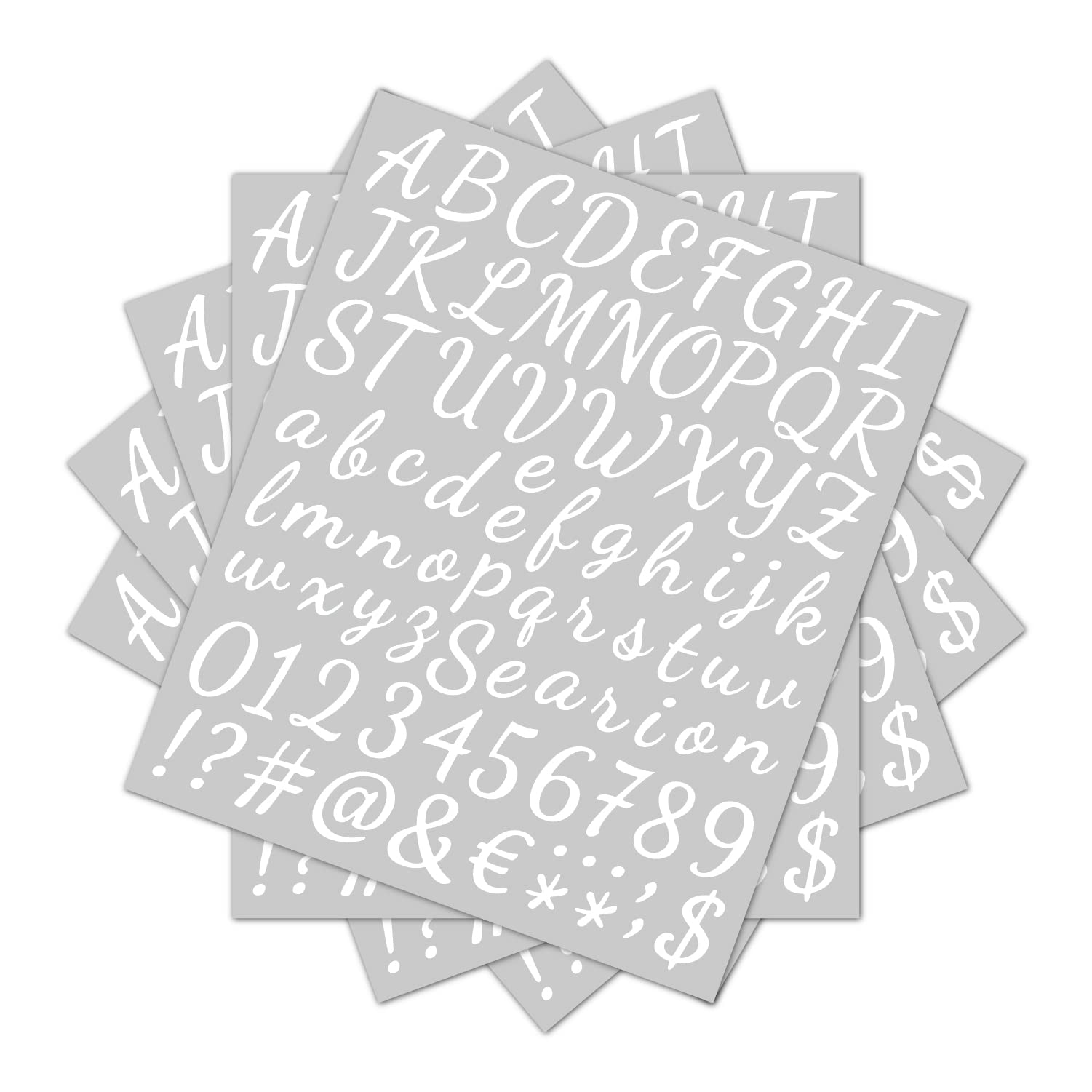16 Sheets Vinyl Letters Numbers Kit,Self Adhesive Cursive Alphabet Letter Sticker, DIY Number Letter Decal Script Pantry Labels for Home,Office,Mailbox,Door,Grad Cap (White,1 Inch)