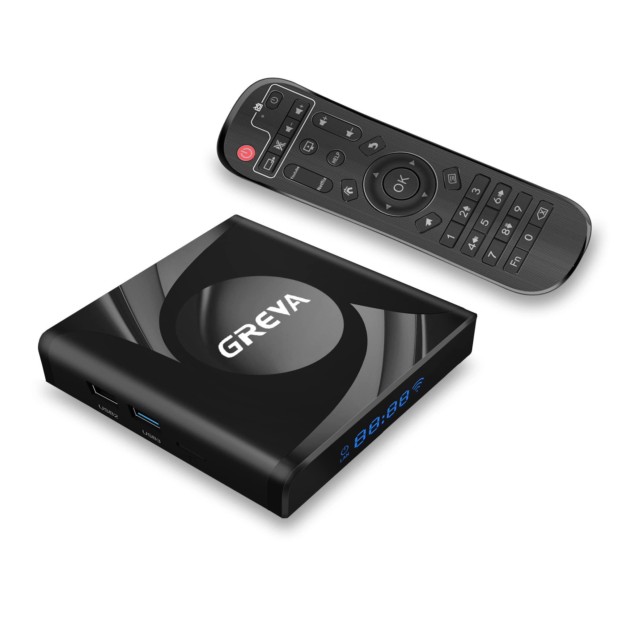 8K Android TV Box 13.0 4GB RAM 64GB ROM RK3528 Chipset Support WiFi6 HDR10 BT5.0 USB3.0 Ethernet LAN 3D HD Smart Streaming Media Player