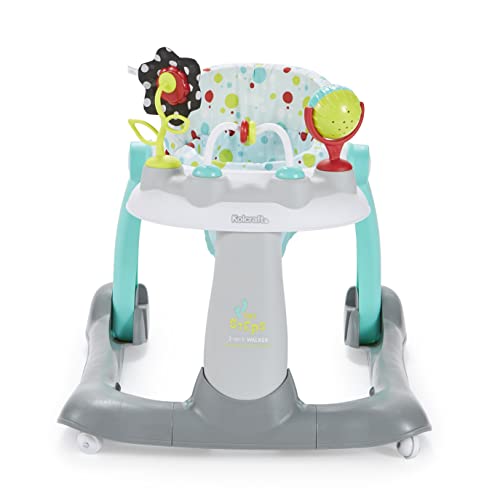 Kolcraft Tiny Steps 2-in-1 Infant and Baby Activity Baby Push Walker Foldable with Wheels, Seated or Walk-Behind for Baby Girl or Boy - Bubbles