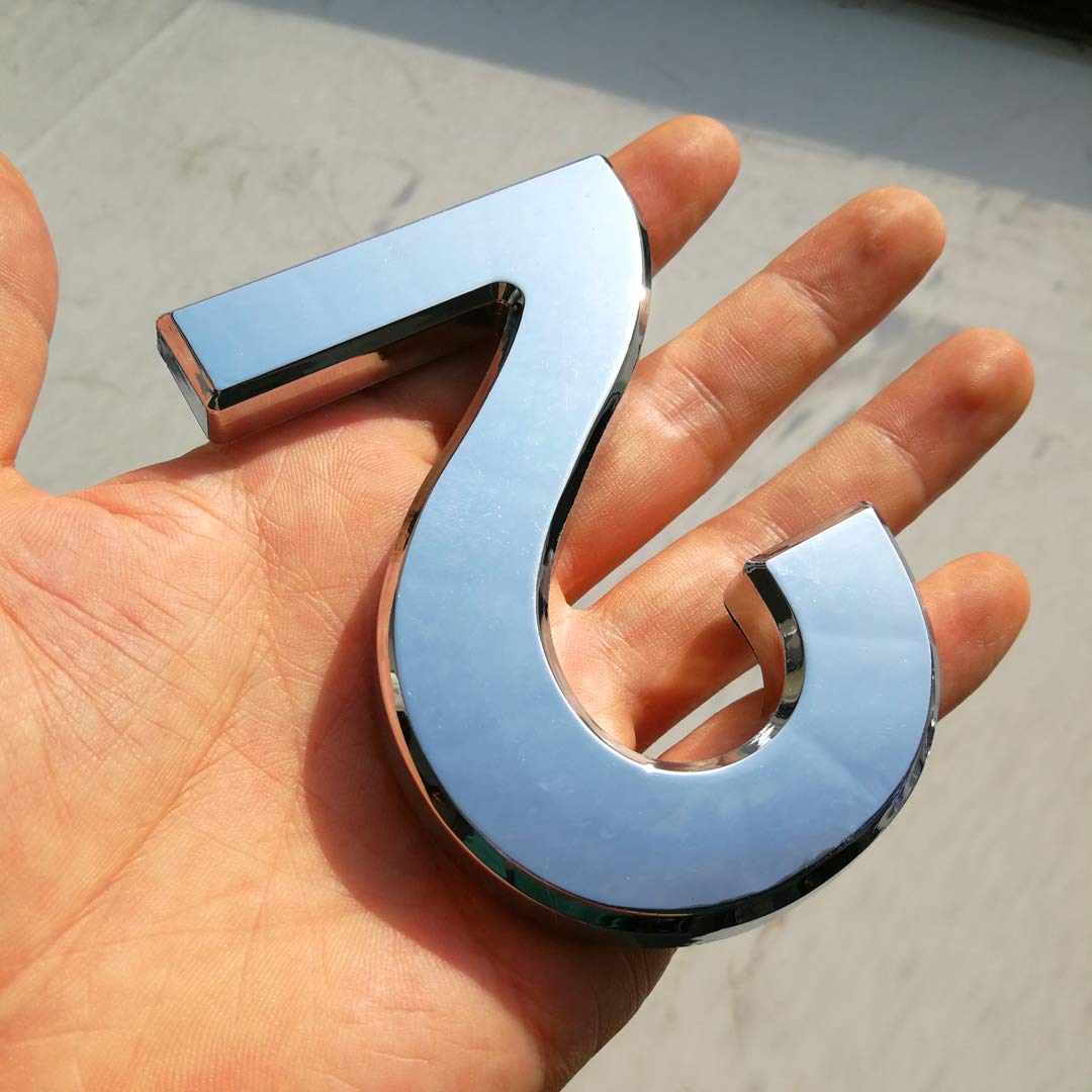 4 Inch Mailbox Numbers 2, Door Address Number Stickers 0-9 for House/Apartment/Floor, Bronze/Silver, by Hopewan. (2, Silver)