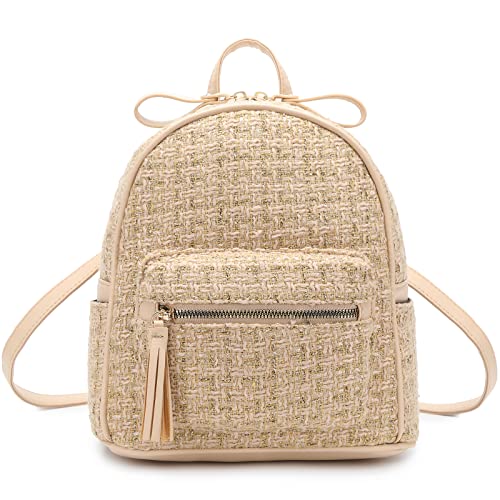 I IHAYNER Mini Backpack for Women Small Backpack for Teen Girls Fashion Backpack Purse Designer Travel Bag Ladies Satchel Bag Khaki