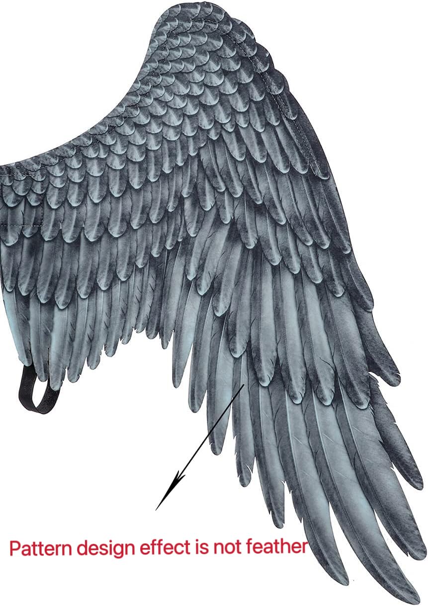 Himine Non-Woven Fabric Festive Party Angel Wings Suitable for Men and Women Decorative Wings (Black)