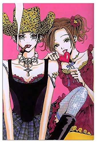 LHNY Nana Anime,Nana Poster,Canvas Wall Art For Living Room Decor Aesthetic Vintage Posters & Prints Motivational Classroom Decoration Growth Mindset Master Bedroom Bathroom Unframed 16x24 inches