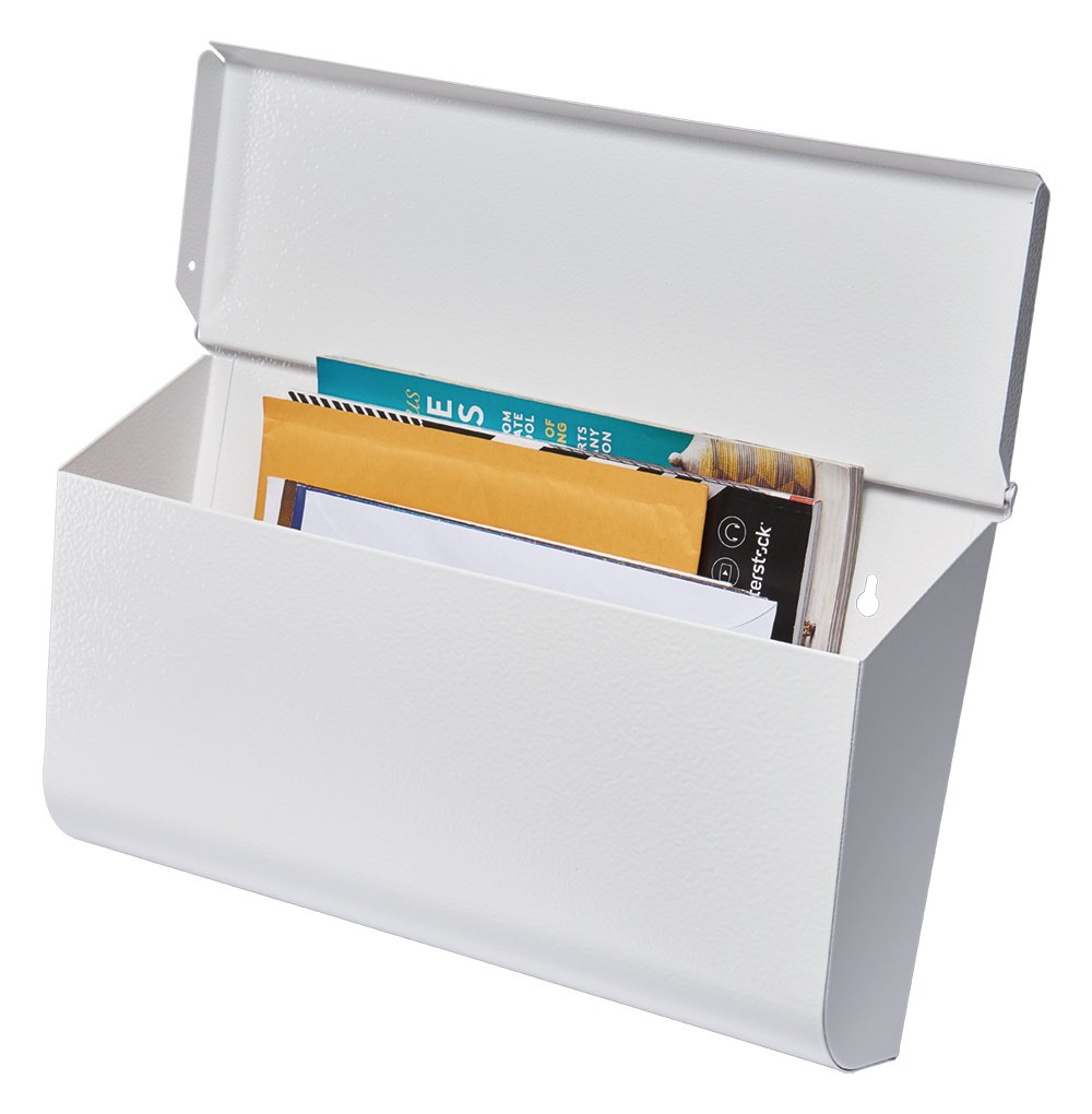 Gibraltar Mailboxes Woodlands Medium Capacity Galvanized Steel White, Wall-Mount Mailbox, L4009WW0
