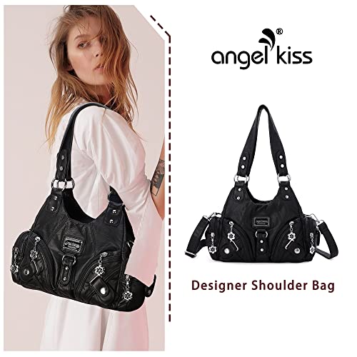 Angel Kiss Small Hobo Bags for Women Multi Pockets Purses Long Strap Handbags Adjustable Shoulder Bags for Everdayuse