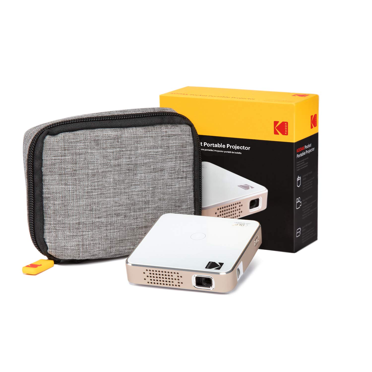 KODAK Ultra Mini Portable Projector | HD LED DLP Rechargeable Pico Projector - 100ā Display - Includes Soft Case