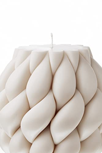 LAWA Knot Ball Candle - Handmade Twisted Scented Soy Wax Candle Elegant Aesthetic Candle Housewarming Gift Home Decor Idea White