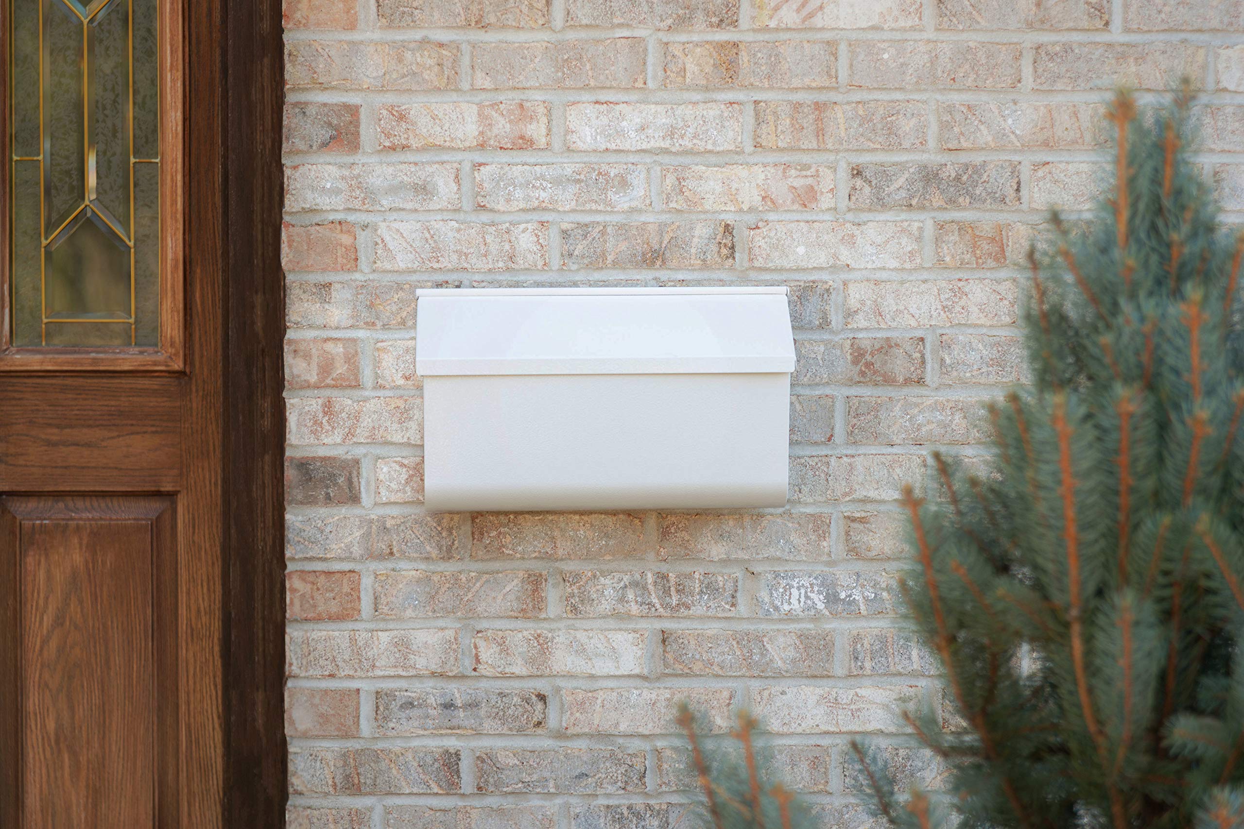 Gibraltar Mailboxes Woodlands Medium Capacity Galvanized Steel White, Wall-Mount Mailbox, L4009WW0
